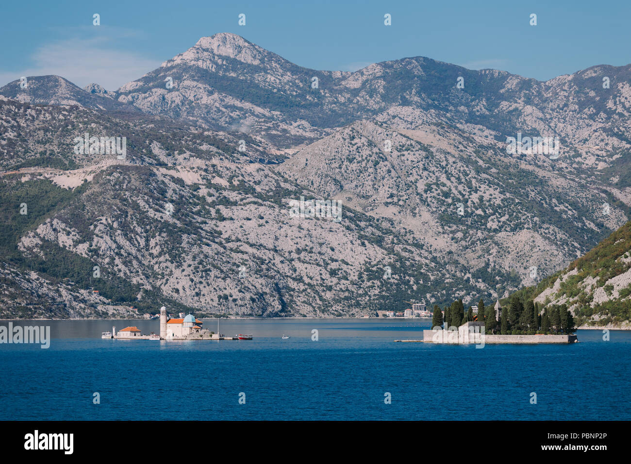 Perast islands in Kotor bay, Montenegr Stock Photo - Alamy