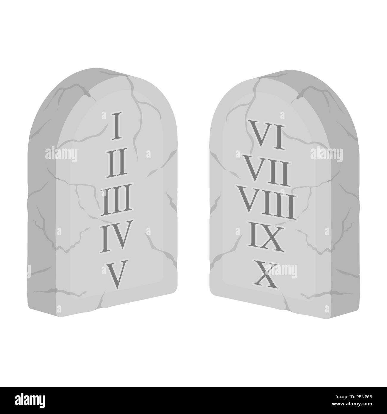 Ten Commandments icon in cartoon style isolated on white background. Religion symbol vector ...