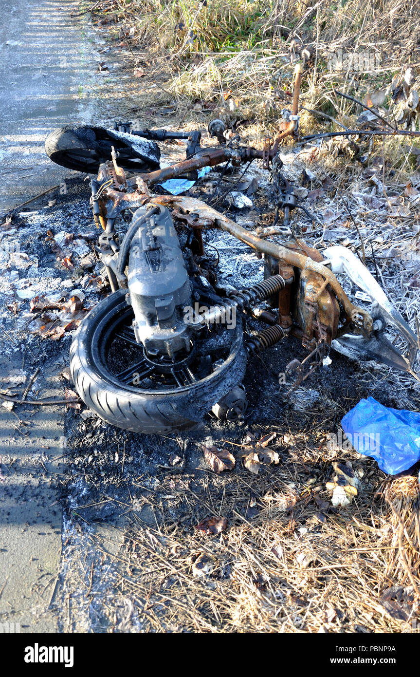Burnt scooter hi-res stock photography and images - Alamy