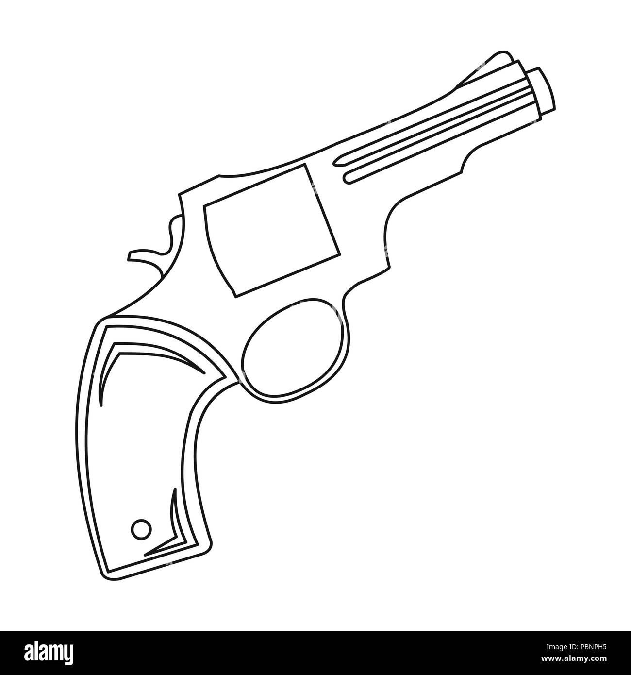 Revolver icon outline. Singe western icon from the wild west outline ...