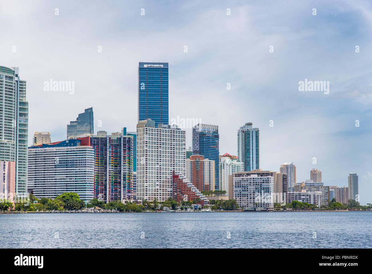 Brickell, Miami Skyline on Biscayne Bay Stock Photo - Alamy