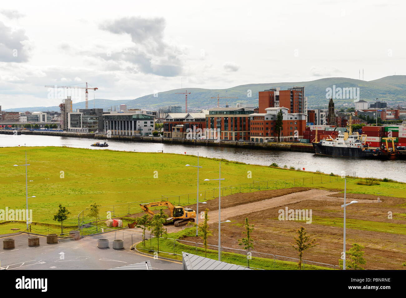 BELFAST, NI - JULY 14, 2016: Docks at the Titanic Quarter, Northern ...