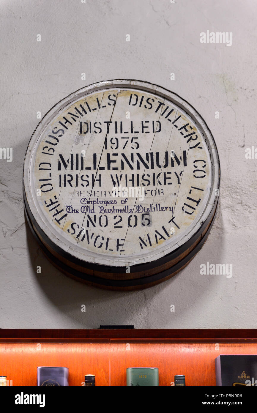 BUSHMILLS, NI - JULY 15, 2016: Interior of the visitor centre of the ...