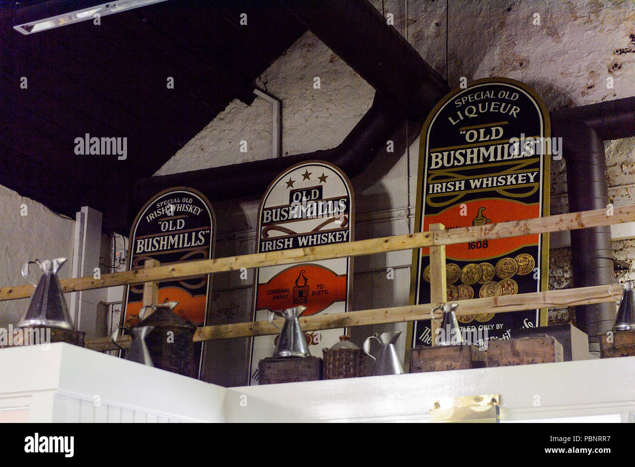 BUSHMILLS, NI - JULY 15, 2016: Interior of the visitor centre of the ...