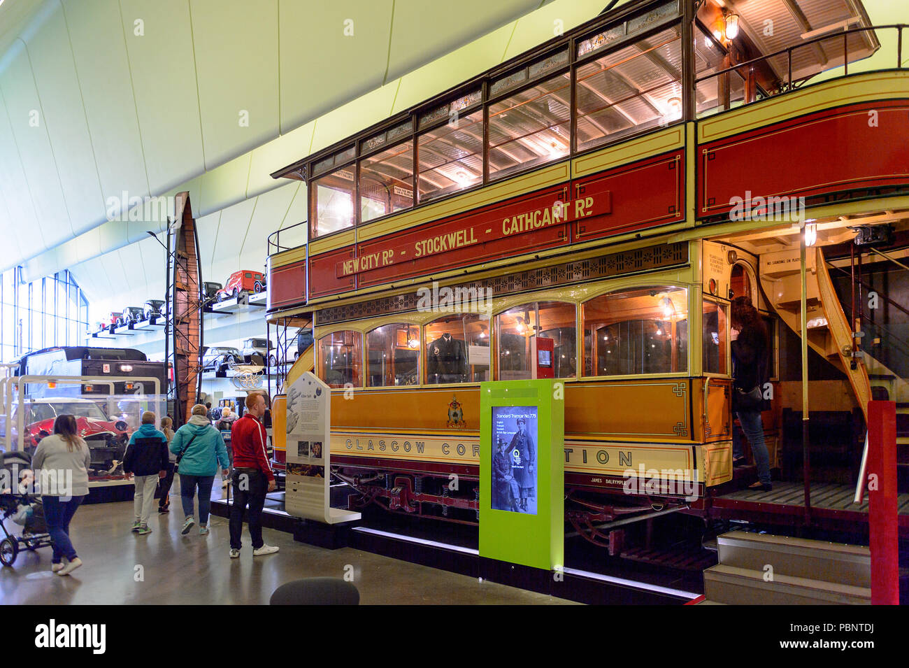 GLASGOW, SCOTLAND - JULY 16, 2016: Antique Scottish tram in the ...