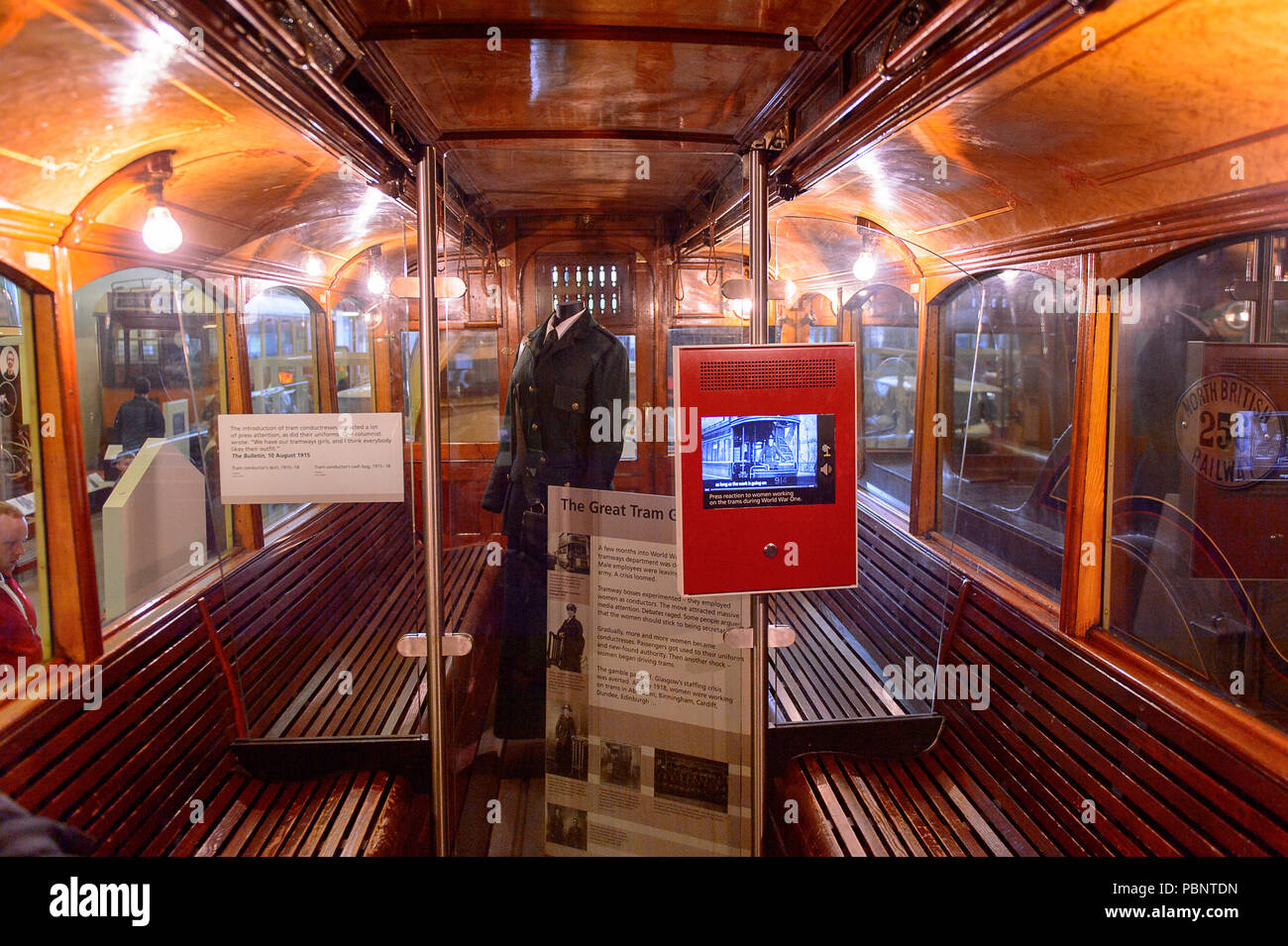 GLASGOW, SCOTLAND - JULY 16, 2016: Antique Scottish tram in the ...