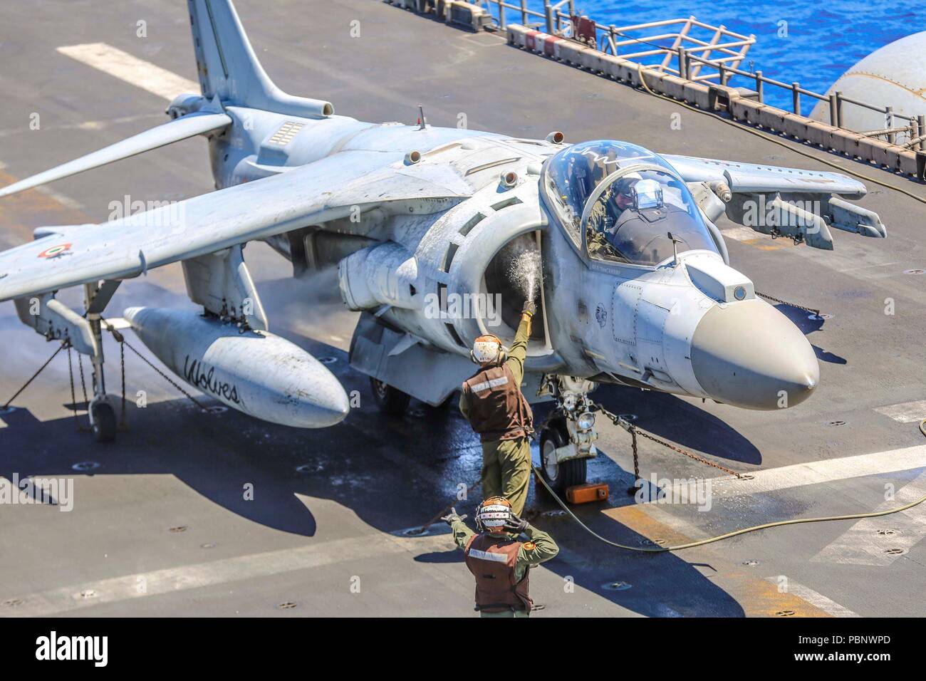 MEDITERRANEAN SEA (July 18, 2018) A U.S. Marine assigned to Marine ...