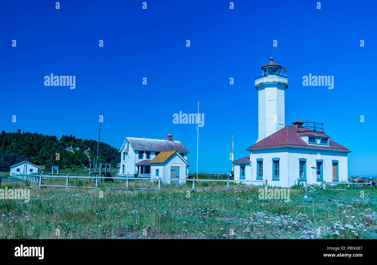 Beautiful historic Point Wilson Lighthouse, Port Townsend, Washington ...