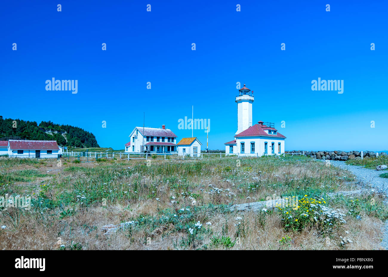 Beautiful historic Point Wilson Lighthouse in Summer 2, Port Townsend ...