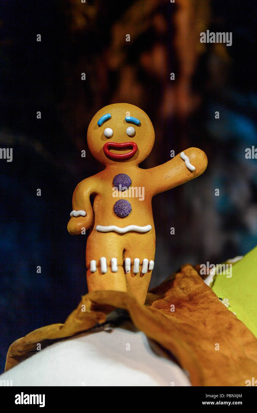 LONDON, ENGLAND - JULY 22, 2016: Shrek at the Madame Tussauds wax ...