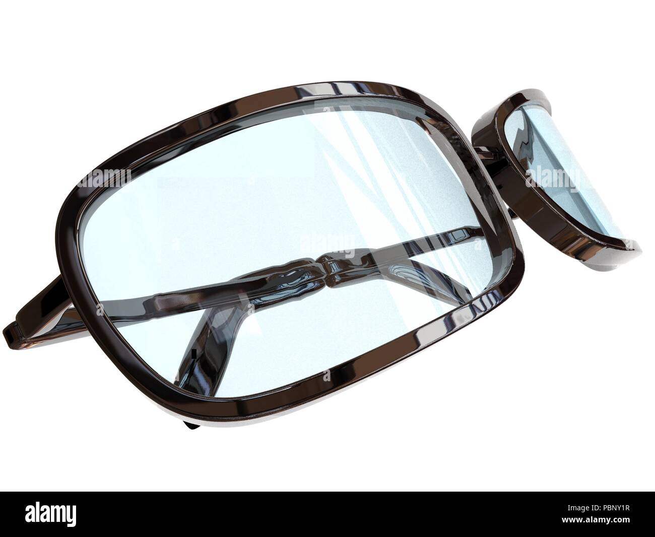 Glossy Reading Glasses, Modern Spectacles, Side View, 3D Rendering, 3D ...