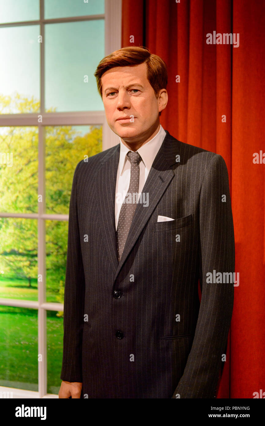 LONDON, ENGLAND - JULY 22, 2016: John F Kennedy, USA president, Madame ...