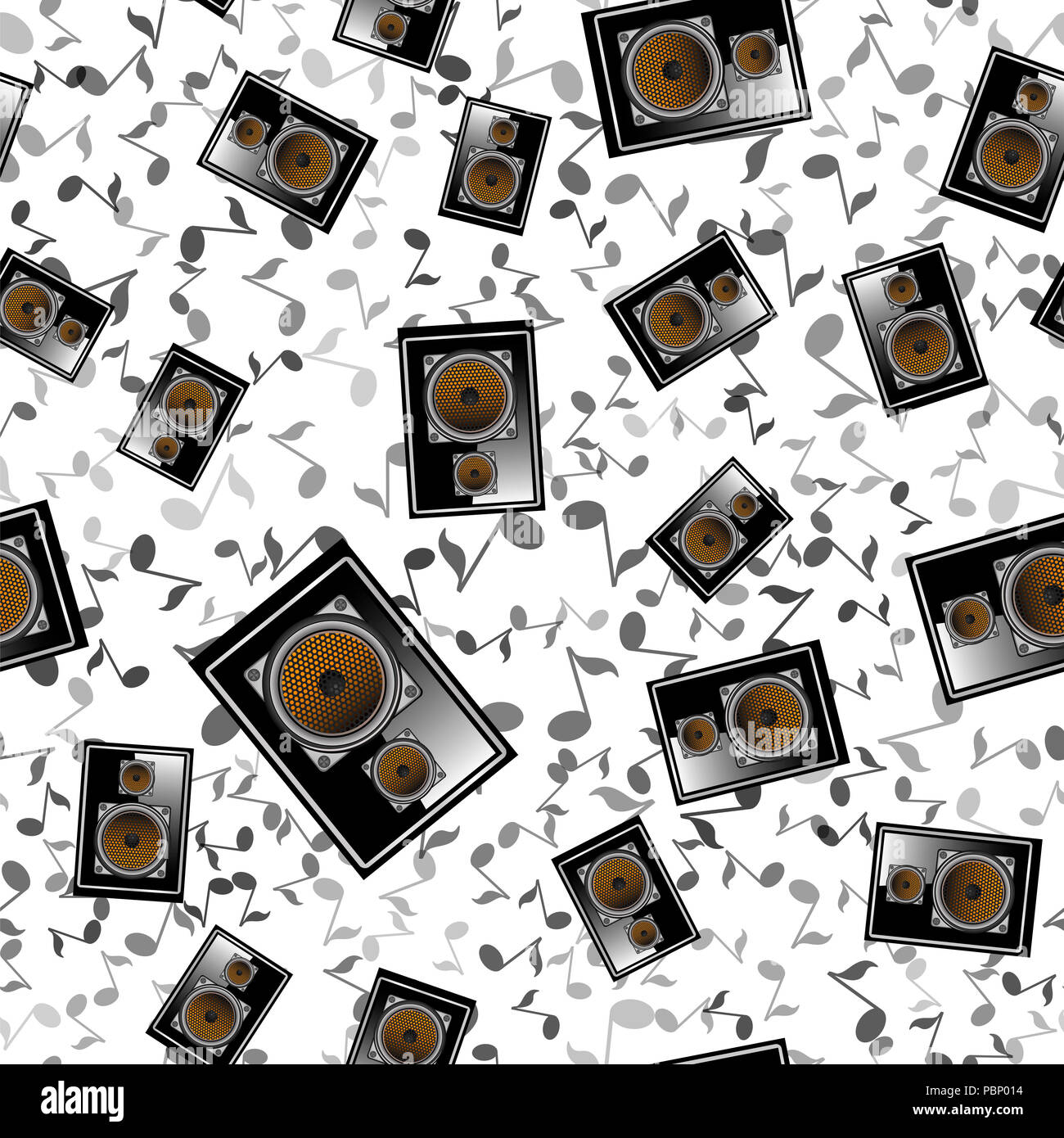 Black Musical Speaker Seamless Pattern Stock Photo - Alamy