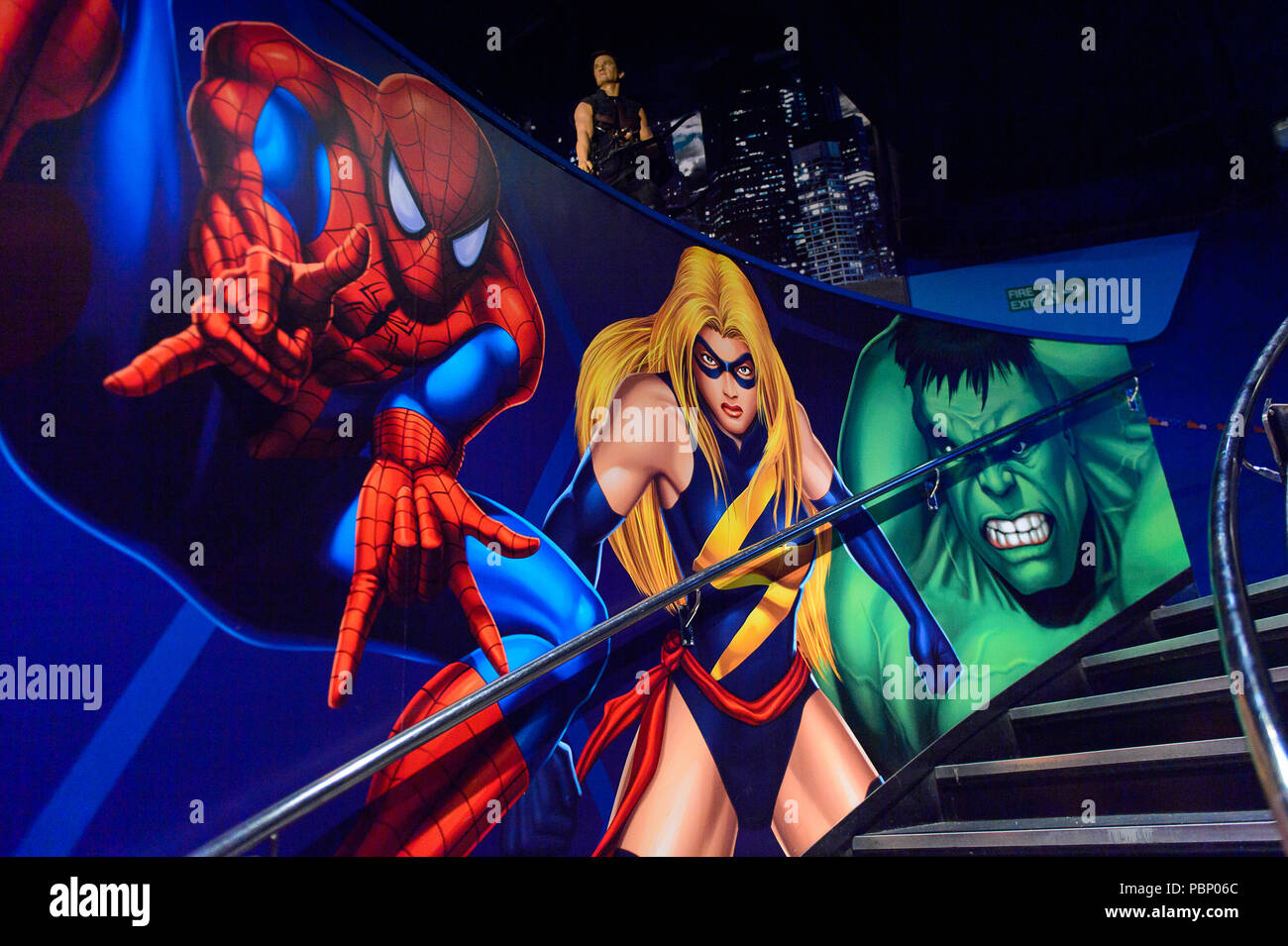 LONDON, ENGLAND - JULY 22, 2016: Spider man poster at the Marvel ...