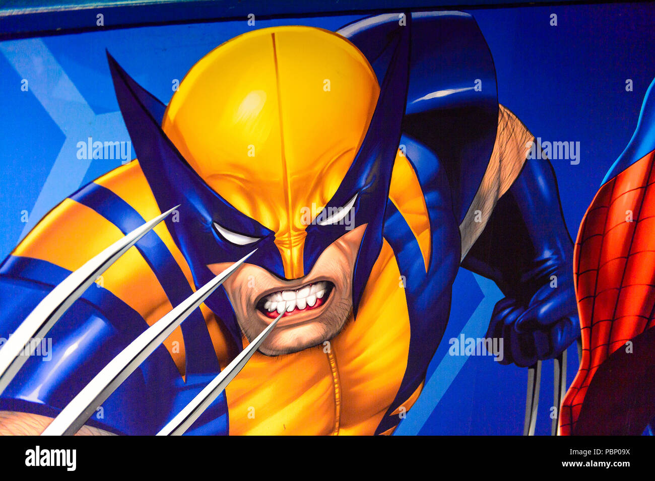 LONDON, ENGLAND - JULY 22, 2016: Wolverine poster at thMadame Tussauds ...