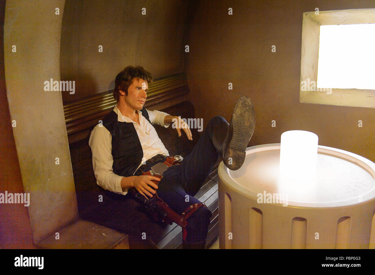 LONDON, ENGLAND - JULY 22, 2016: Luke Skywalker at the Star Wars area ...