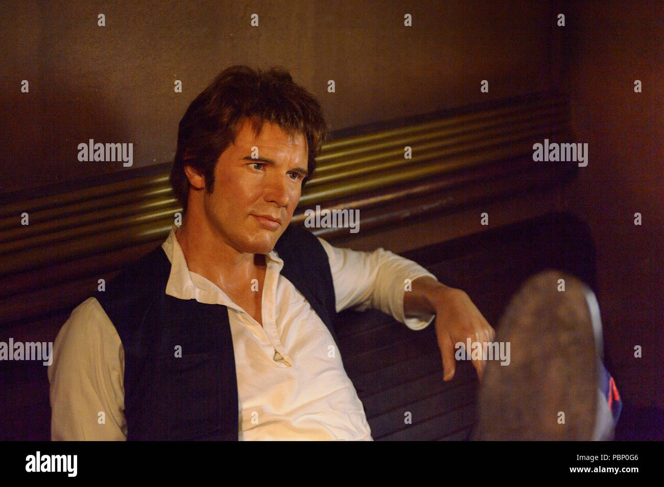 LONDON, ENGLAND - JULY 22, 2016: Luke Skywalker at the Star Wars area ...