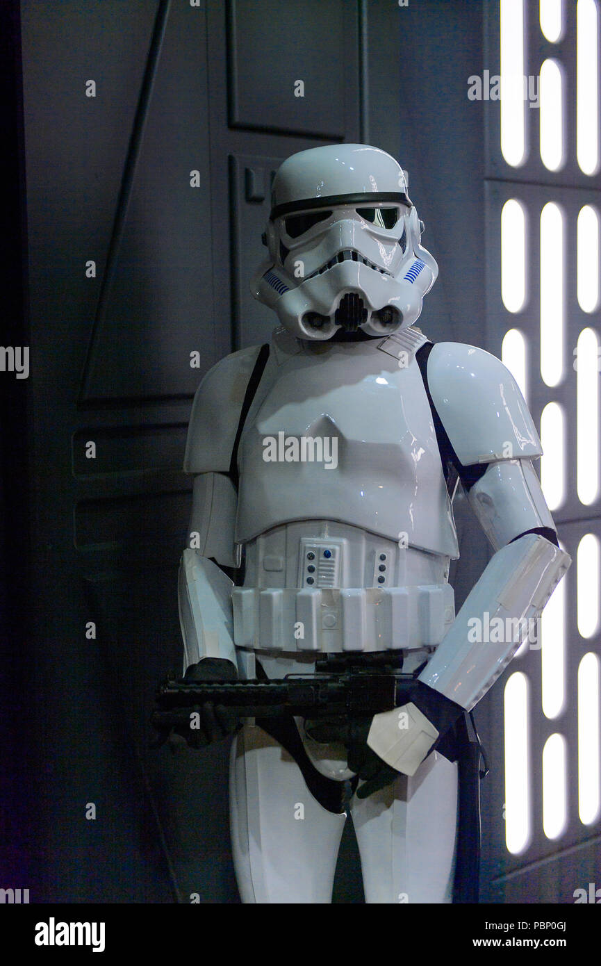 LONDON, ENGLAND - JULY 22, 2016: The soldier at the Star Wars area ...