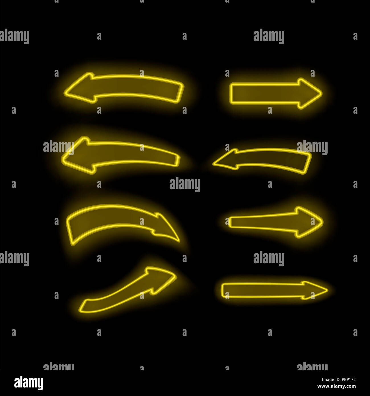 Neon arrow down hi-res stock photography and images - Alamy