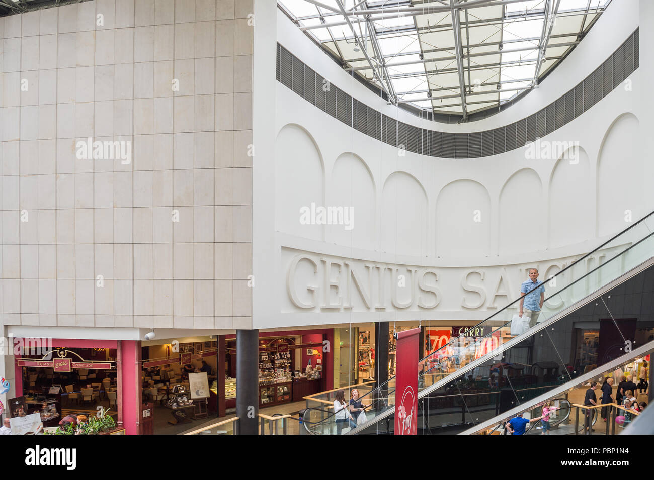 KRAKOW, POLAND - MAY 30, 2015: Galeria Krakowska city mall Krakow ...