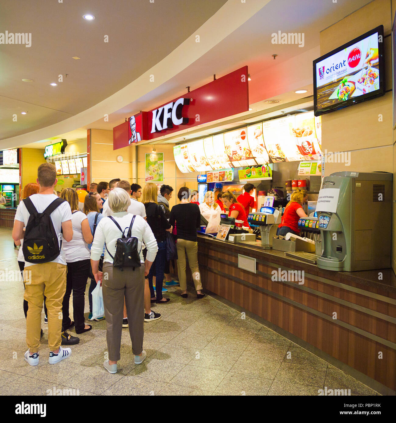 Kfc restaurant fast food inside interior hi-res stock photography and ...
