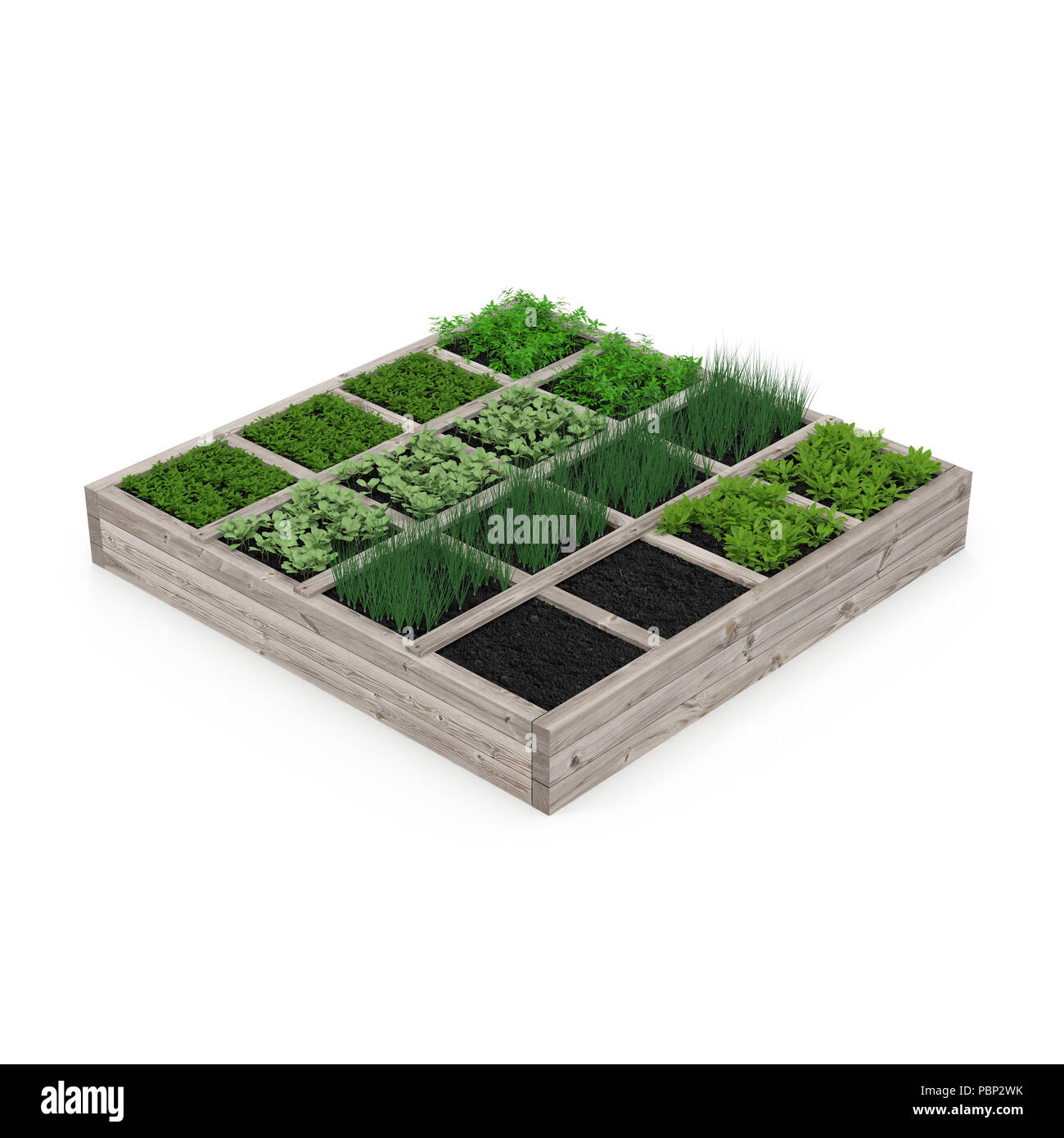 Growing vegetables garden box Cut Out Stock Images & Pictures - Alamy