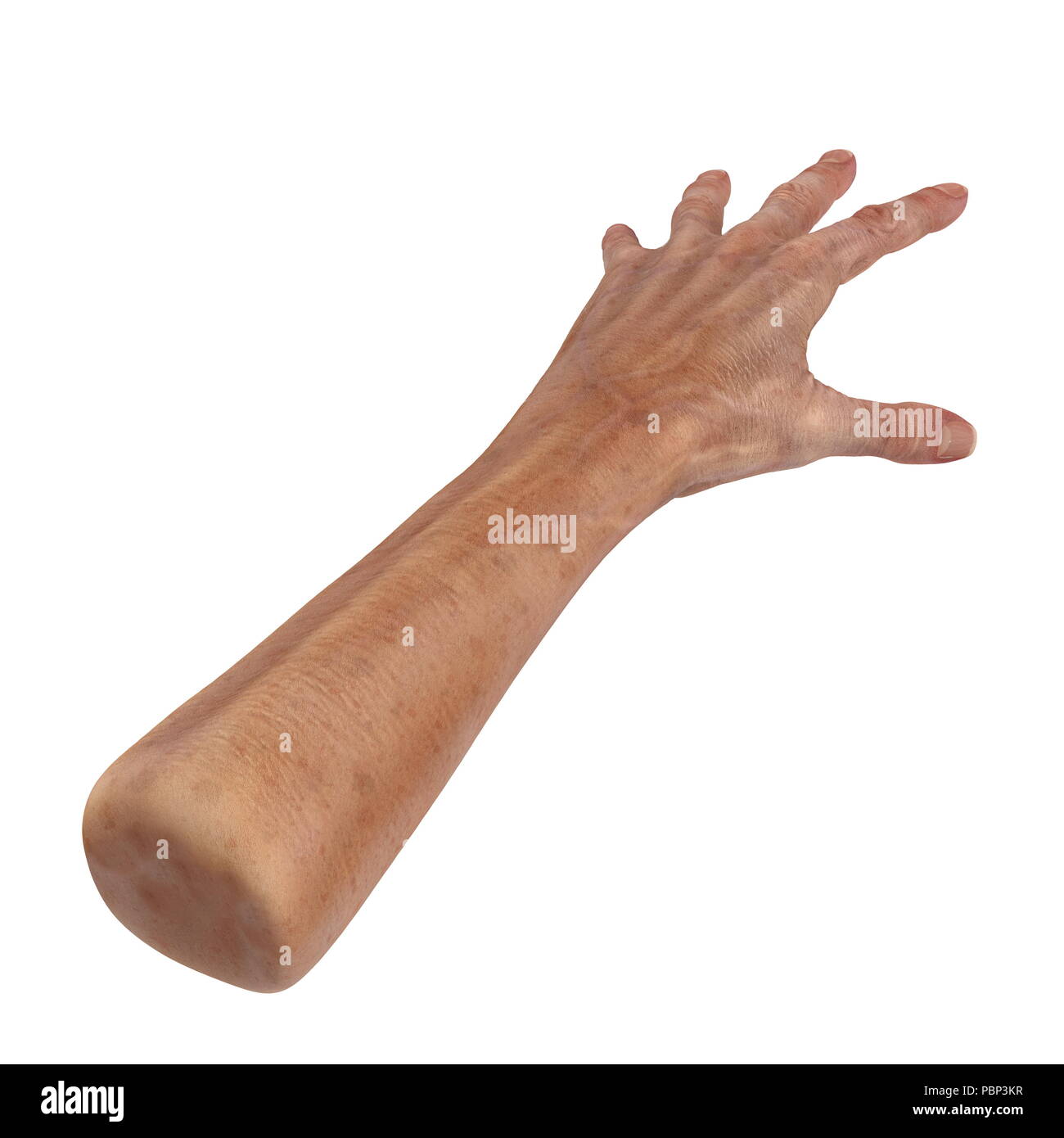 Old hand on a white. 3D illustration Stock Photo - Alamy