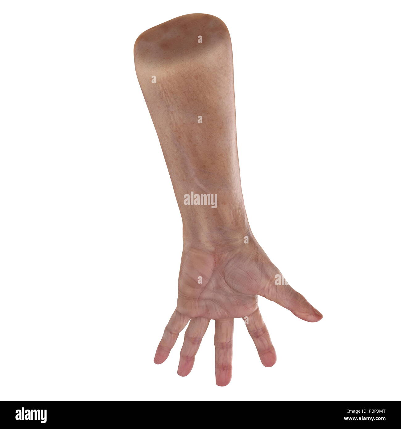 Old hand on a white. 3D illustration Stock Photo - Alamy