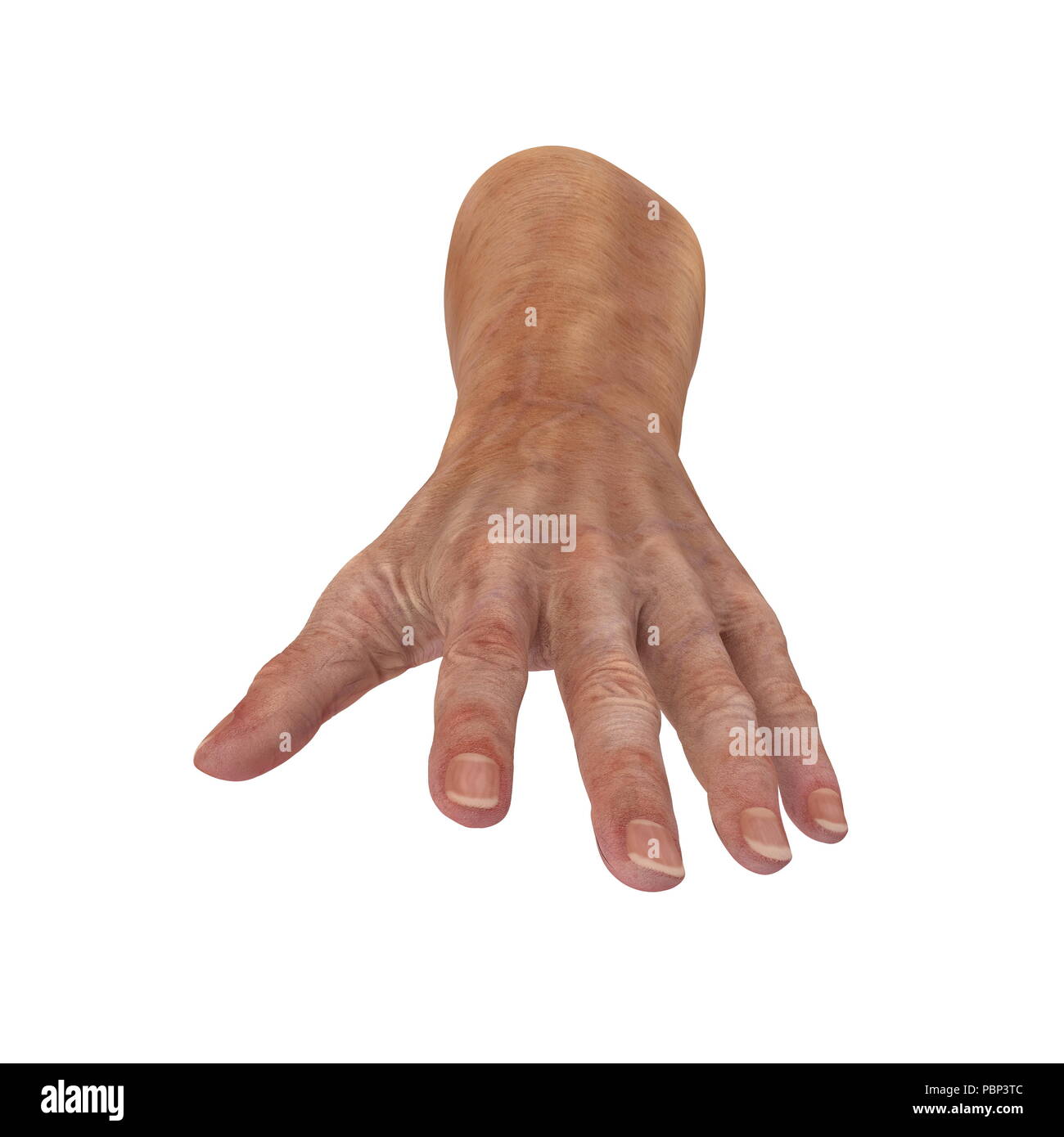 Senior hands on a white. 3D illustration Stock Photo - Alamy