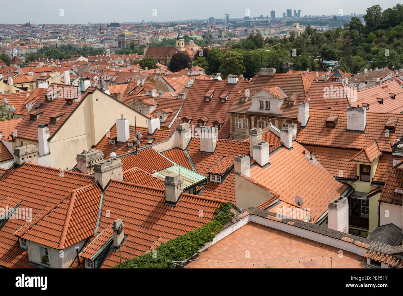 Roof tops in Prague Stock Photo - Alamy