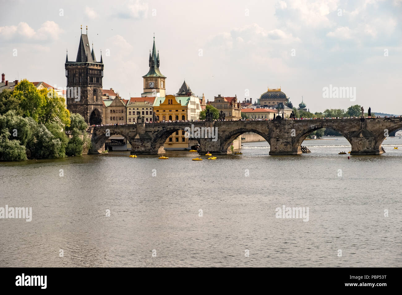 Charles Bridge and Vitava river, Prague Czech Republic Stock Photo - Alamy