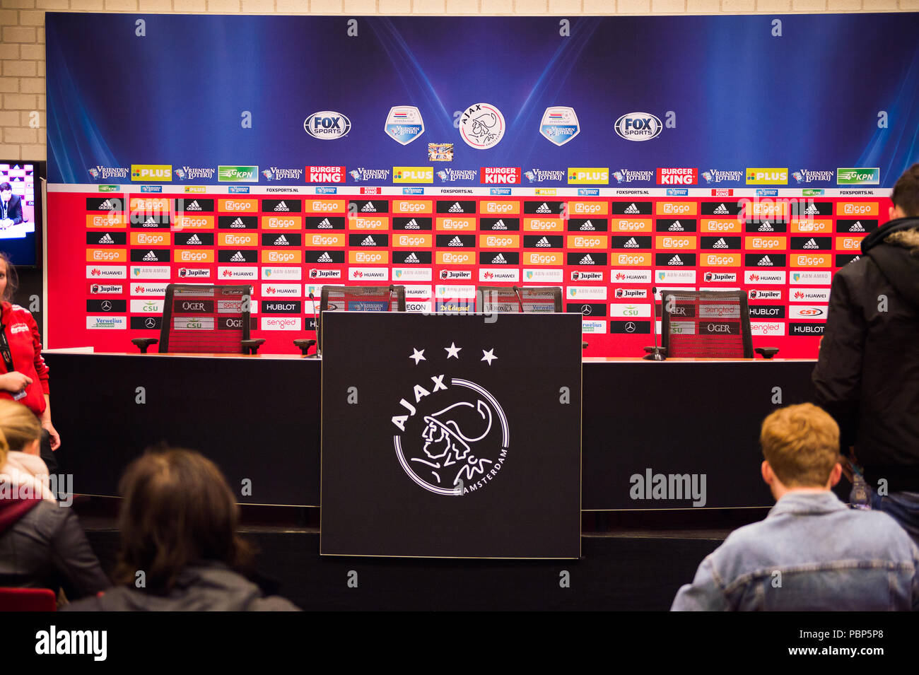 AMSTERDAM, NETHERLANDS - JUNE 2, 2015: Press conference room of ...