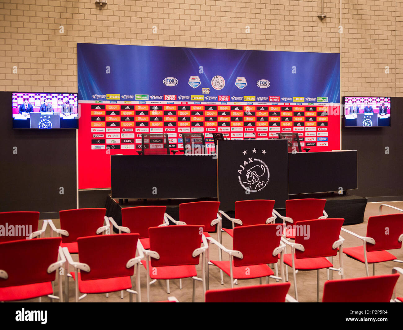 AMSTERDAM, NETHERLANDS - JUNE 2, 2015: Press conference room of ...