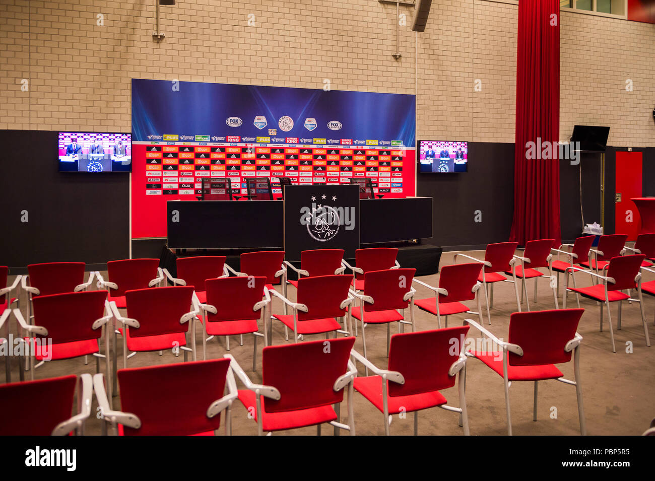 AMSTERDAM, NETHERLANDS - JUNE 2, 2015: Press conference room of ...