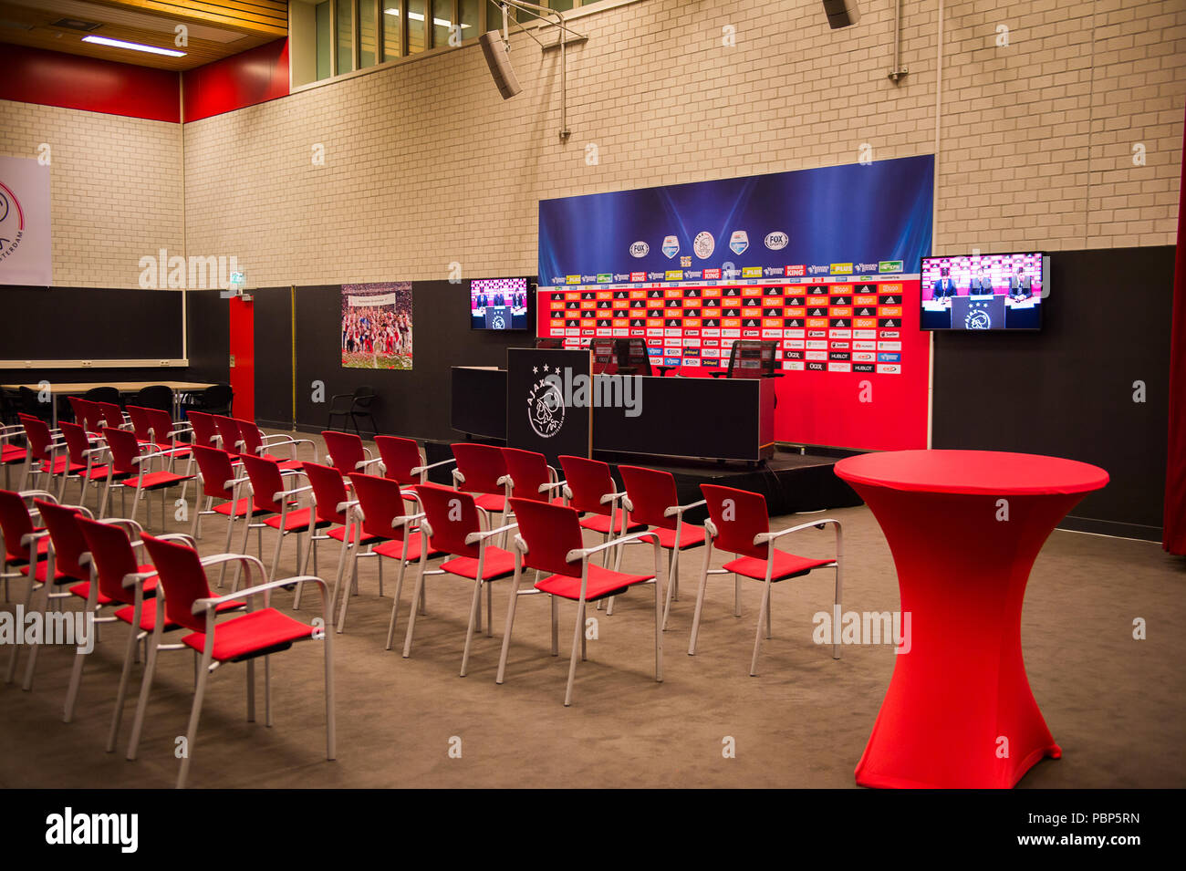 AMSTERDAM, NETHERLANDS - JUNE 2, 2015: Press conference room of ...