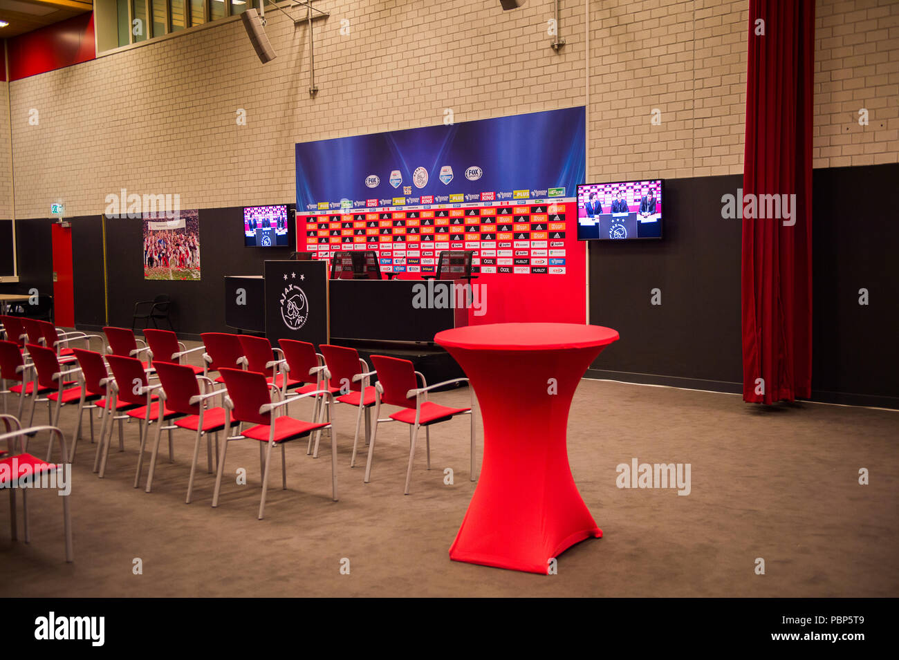 AMSTERDAM, NETHERLANDS - JUNE 2, 2015: Press conference room of ...