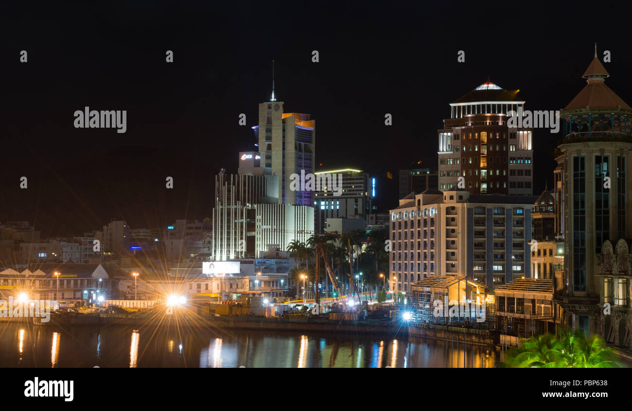 Port Louis Nighttime Stock Photo - Alamy