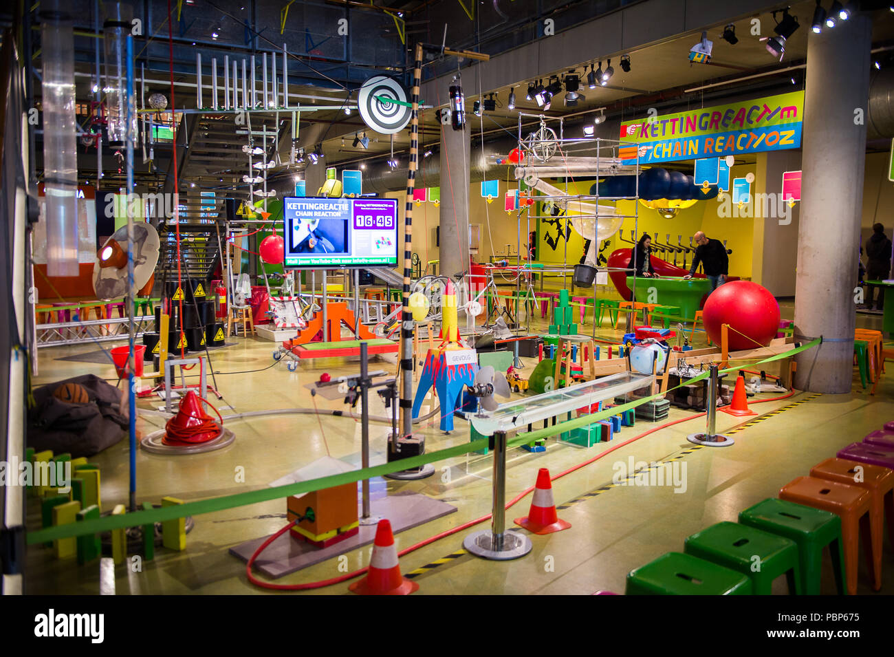 AMSTERDAM, NETHERLANDS - JUN 2, 2015: Children chain reaction ...