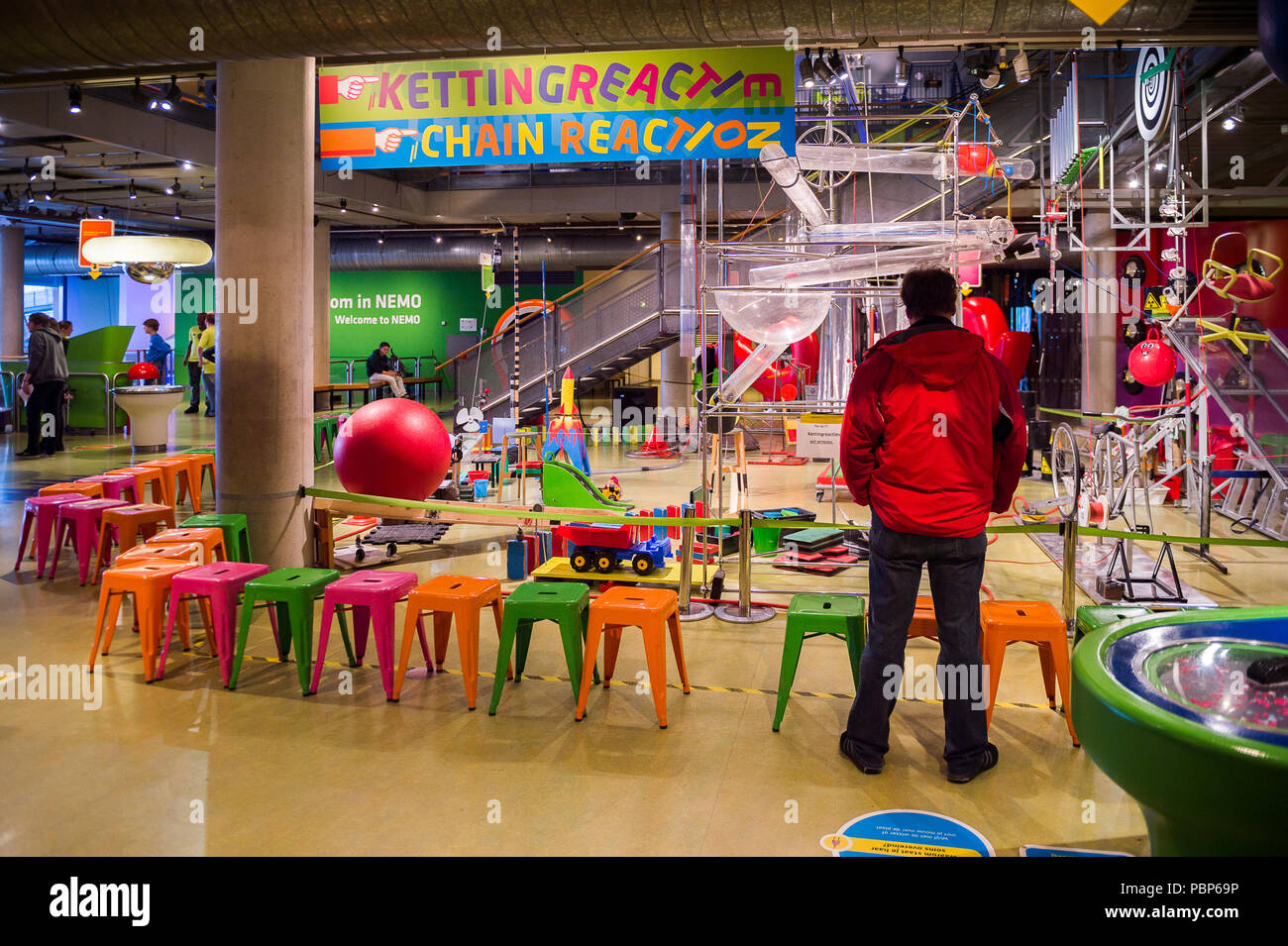 AMSTERDAM, NETHERLANDS - JUN 2, 2015: Interior of the Science Center ...