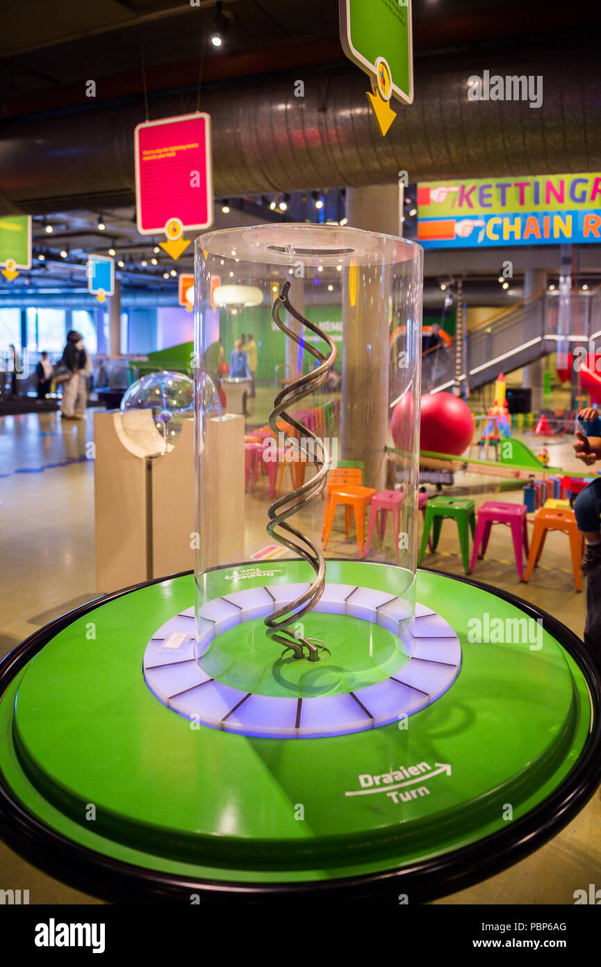 AMSTERDAM, NETHERLANDS - JUN 2, 2015: Interior of the Science Center ...