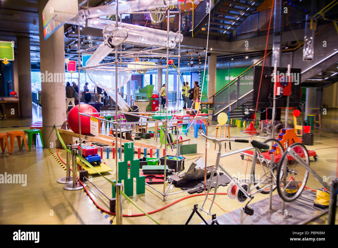 AMSTERDAM, NETHERLANDS - JUN 2, 2015: Interior of the Science Center ...