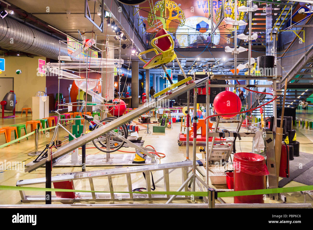 AMSTERDAM, NETHERLANDS - JUN 2, 2015: Interior of the Science Center ...