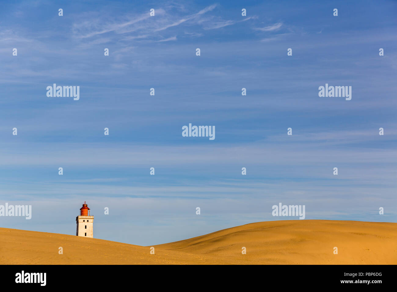 Rubjerg Knude lighthouse buried in sands on the coast of the North Sea ...