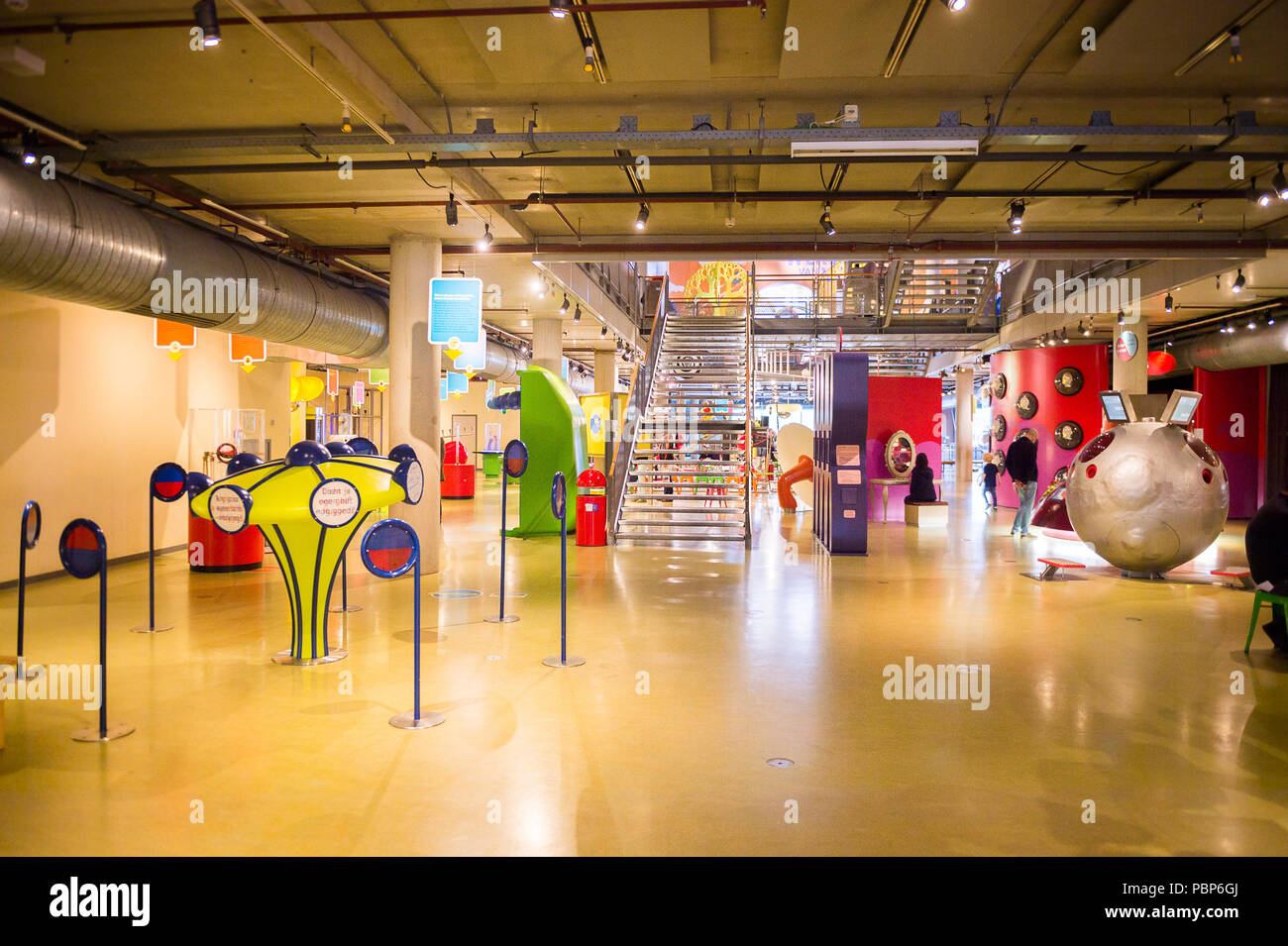 AMSTERDAM, NETHERLANDS - JUN 2, 2015: Interior of the Science Center ...