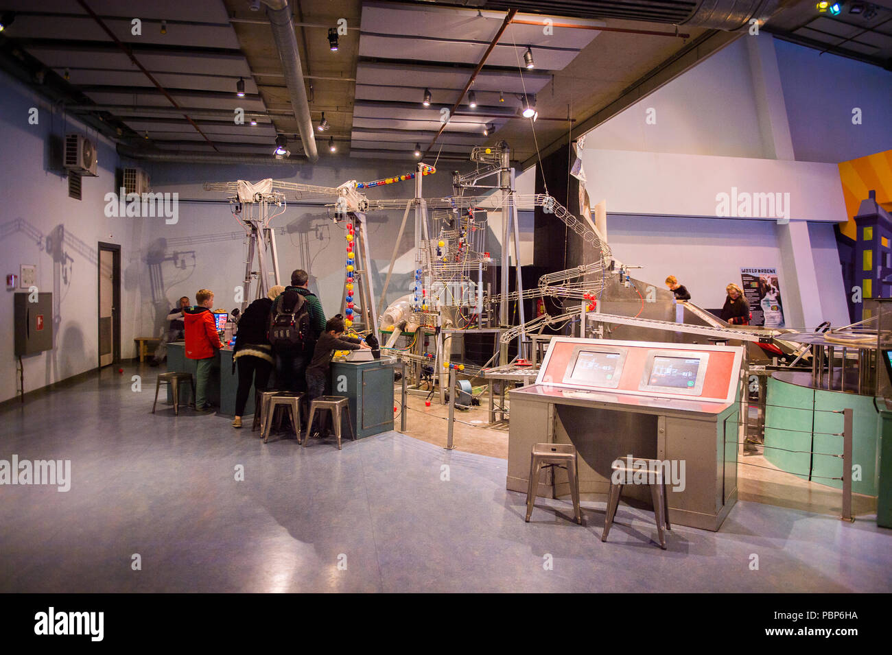 AMSTERDAM, NETHERLANDS - JUN 2, 2015: Interior of the Science Center ...