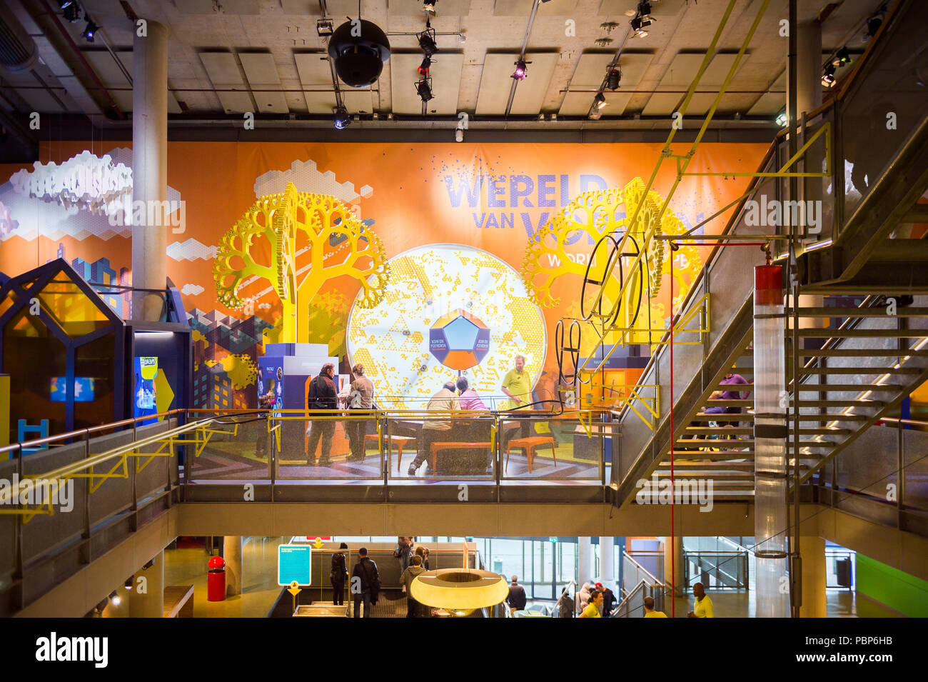 AMSTERDAM, NETHERLANDS - JUN 2, 2015: Interior of the Science Center ...
