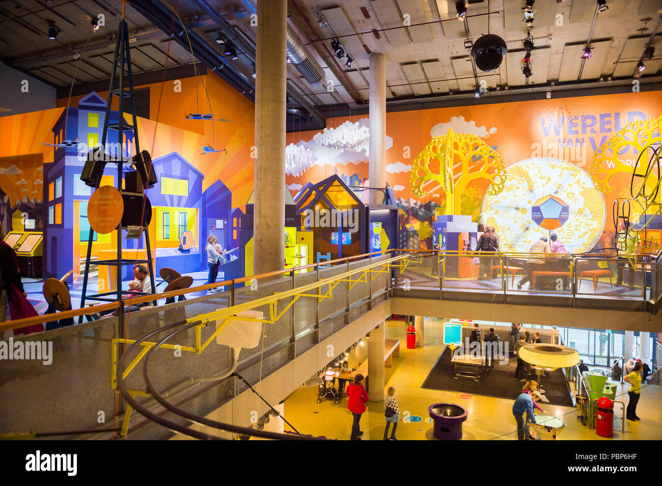 AMSTERDAM, NETHERLANDS - JUN 2, 2015: Interior of the Science Center ...