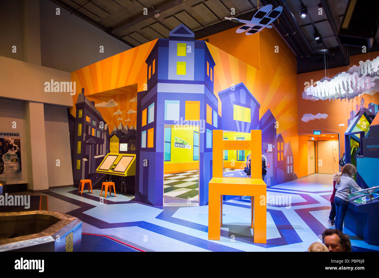 AMSTERDAM, NETHERLANDS - JUN 2, 2015: Interior of the Science Center ...