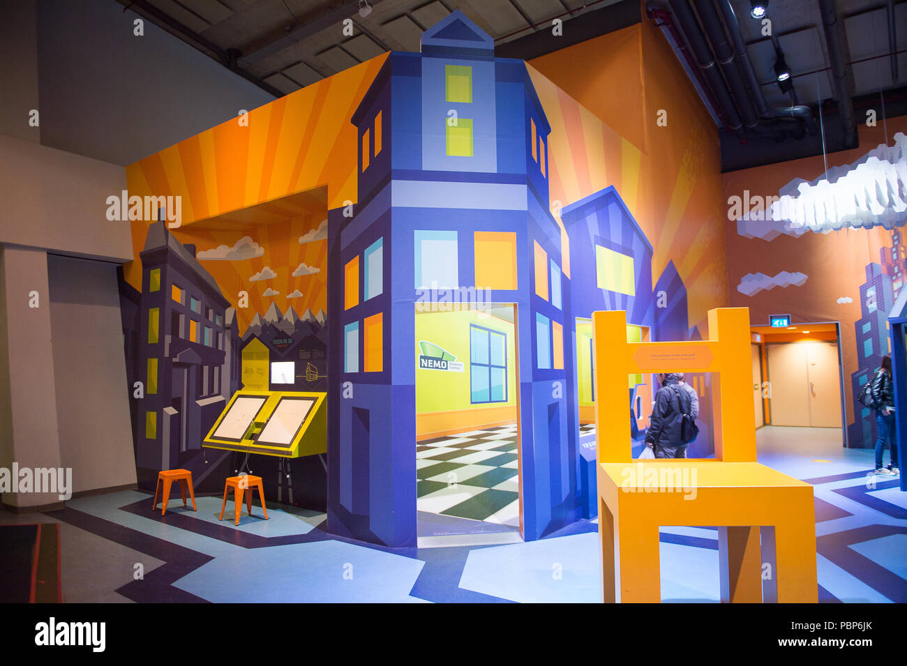 AMSTERDAM, NETHERLANDS - JUN 2, 2015: Interior of the Science Center ...
