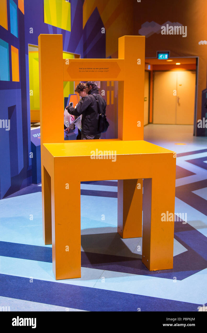 AMSTERDAM, NETHERLANDS - JUN 2, 2015: Interior of the Science Center ...